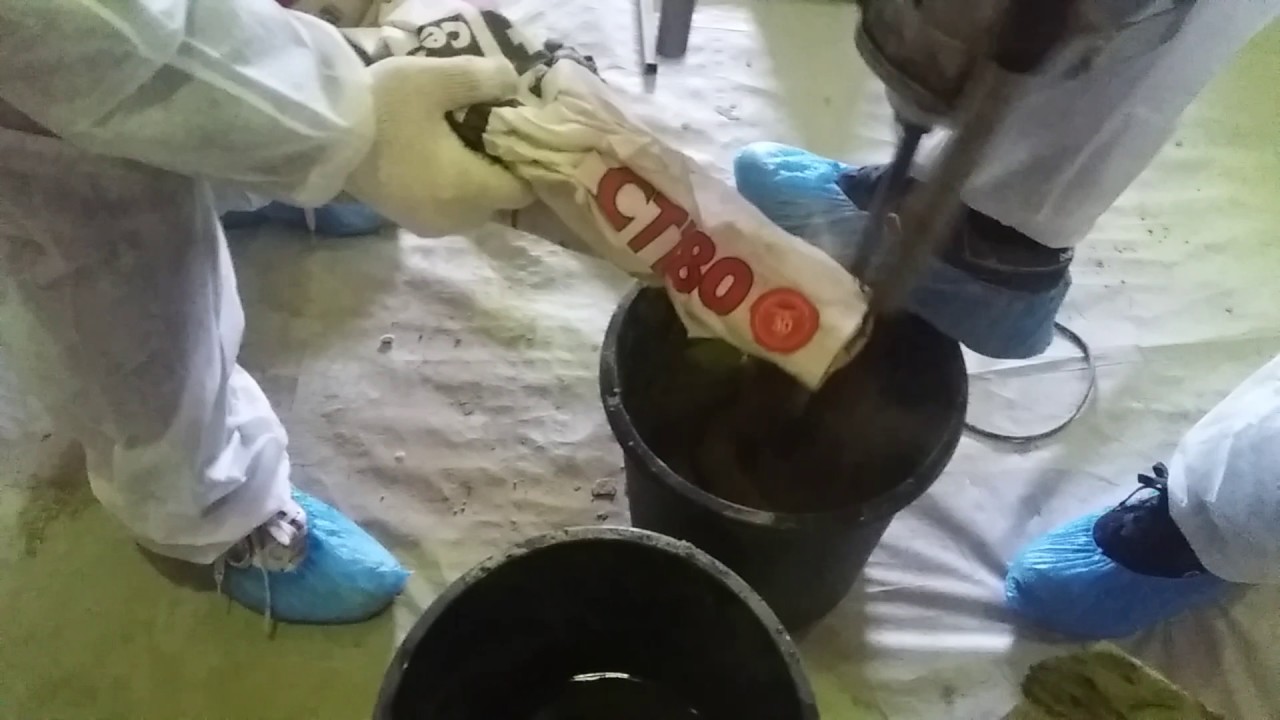 Замешиваем клей Ceresit CT 180 для приклейки минераловатной плиты ...