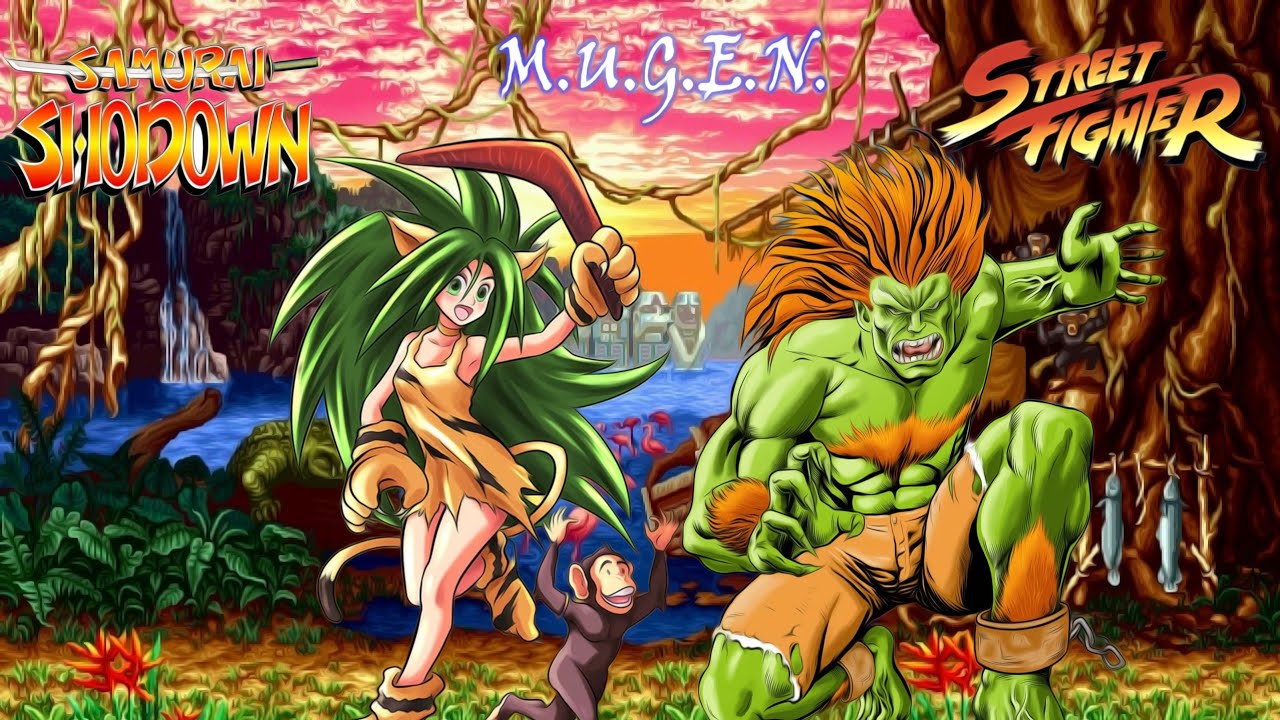 MUGEN Tag Team Arcade - Cham Cham from Samurai Shodown & Blanka from Street Fighter Gameplay ...