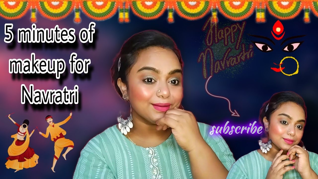 5 minutes easy Navratri makeup look for beginners ️ - YouTube