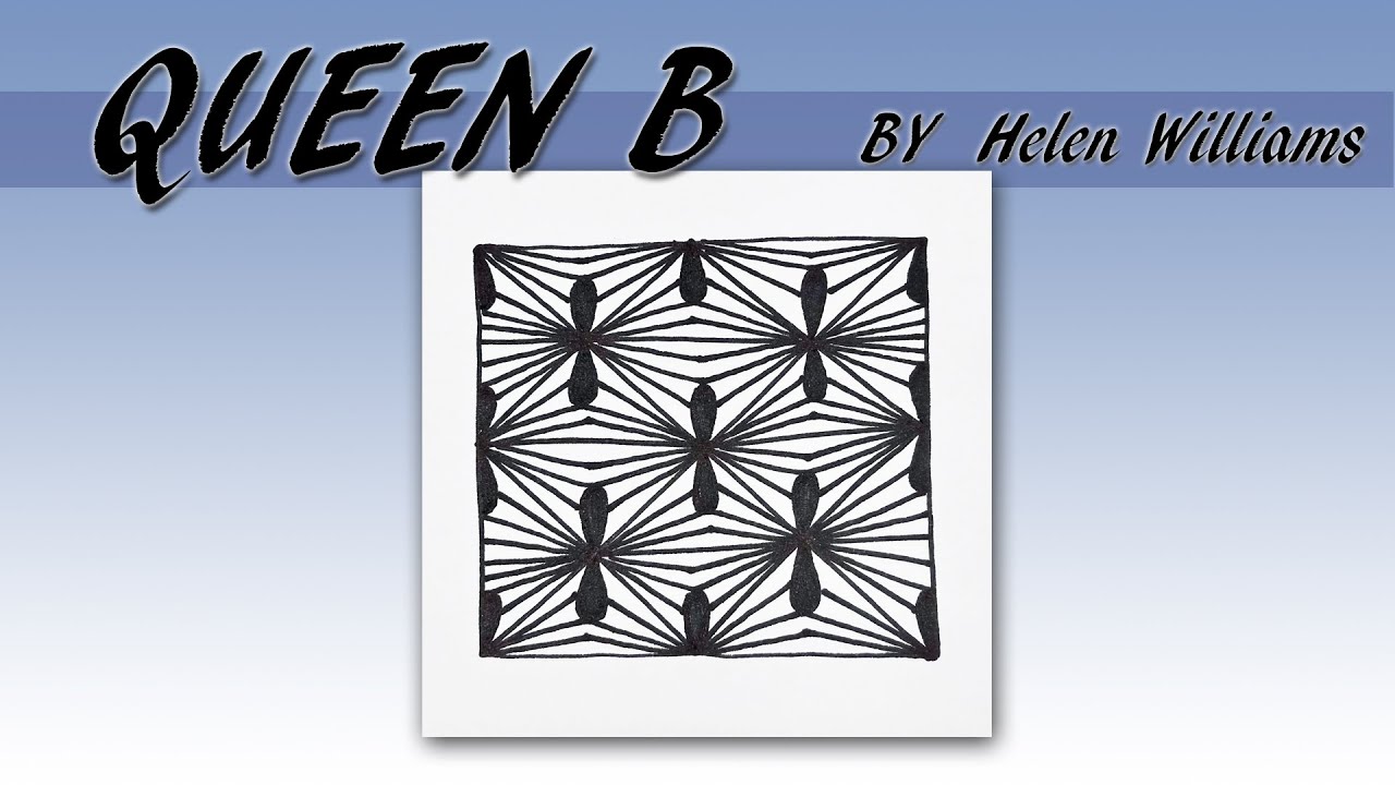 如何畫一般圖樣How to draw the Tangle Pattern QUEEN B - YouTube