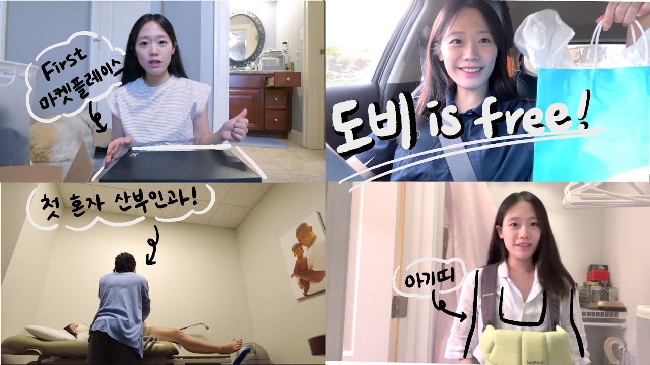 마지막 출근 브이로그 Dobby is free..🕊, 나 혼자 산부인과, 첫 마켓 플레이스, D-7주 ! - YouTube