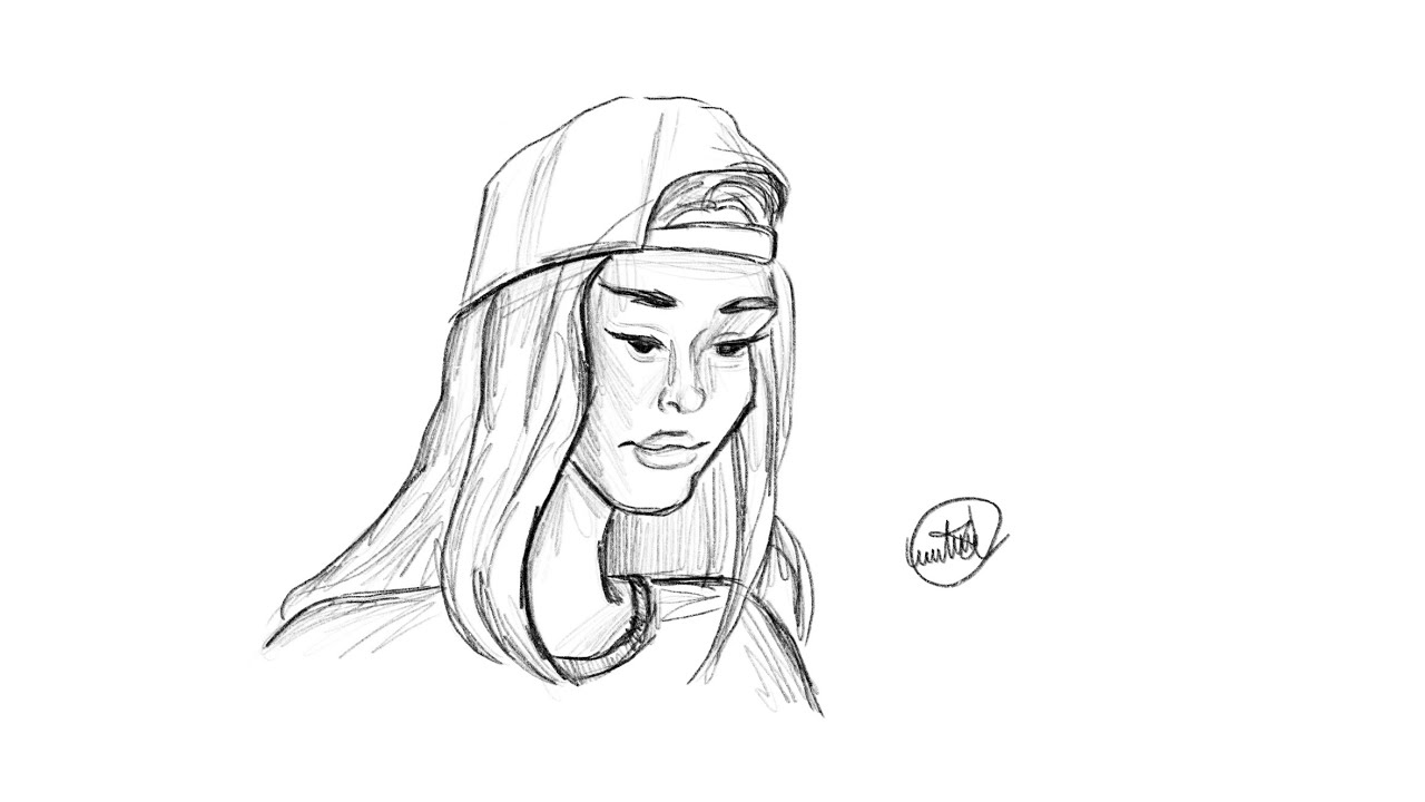 How to draw a girl with cap on backwards #procreate #speeddrawing # ...