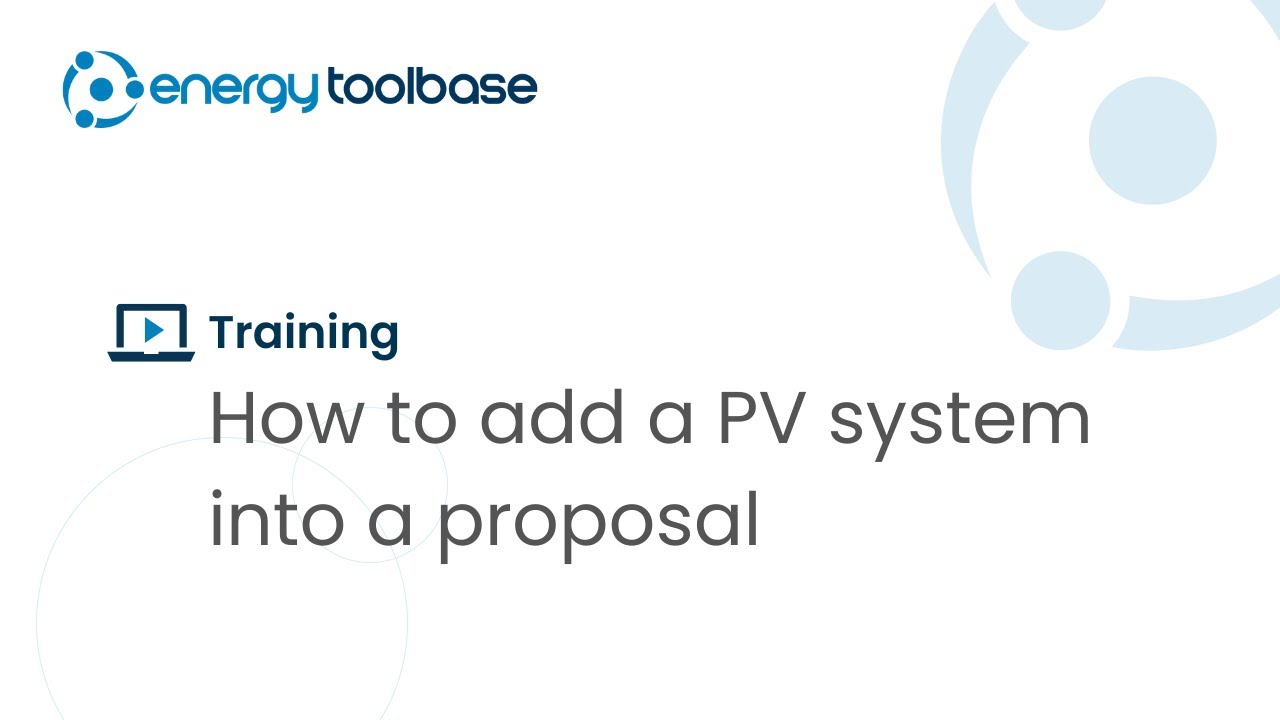 How to add a PV system into a proposal - YouTube