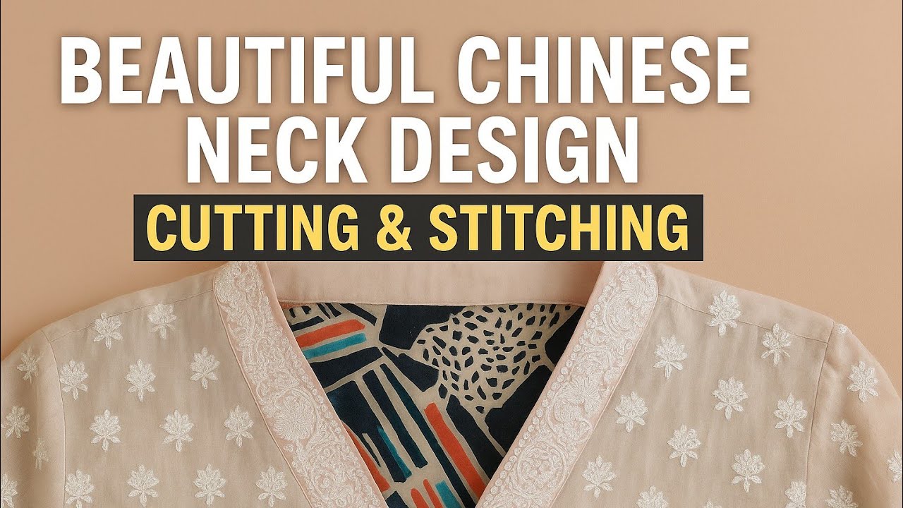 Chinese neck design cutting and stitching - YouTube