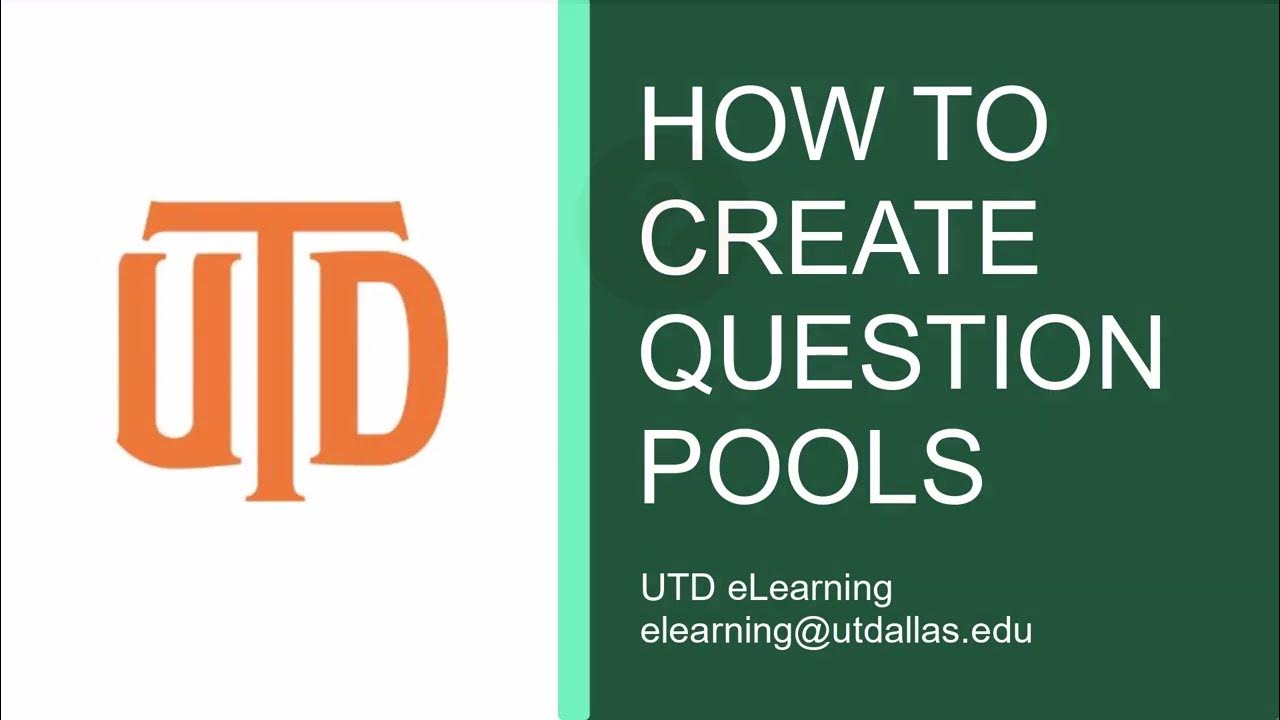How to Create Question Pools - YouTube