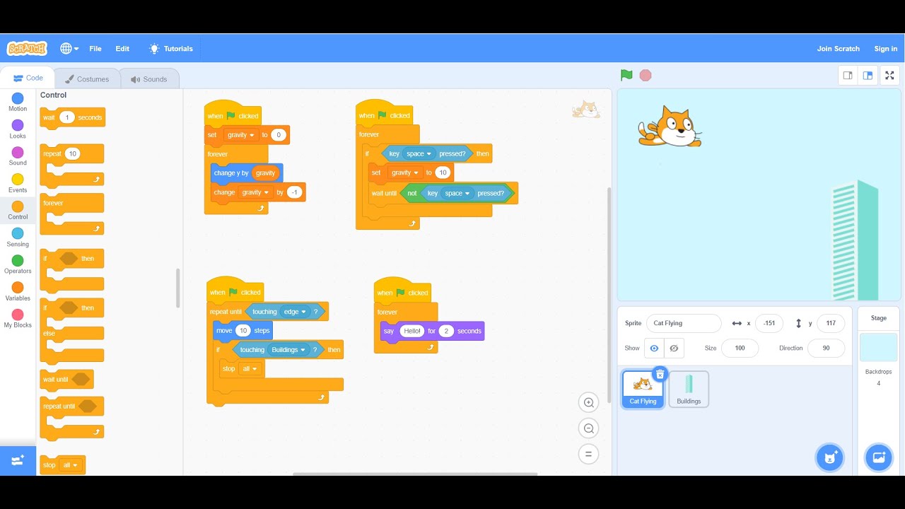 Scratch Tutorial 19 Understanding Controls In Scratch Part 2 Urdu