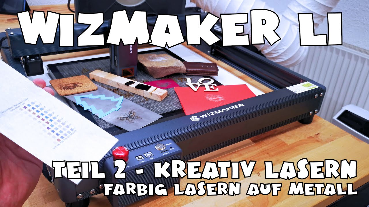 WIZMAKER L1 36W Lasergravierer - Teil 2 - Kraetiv lasern - farbig auf ...
