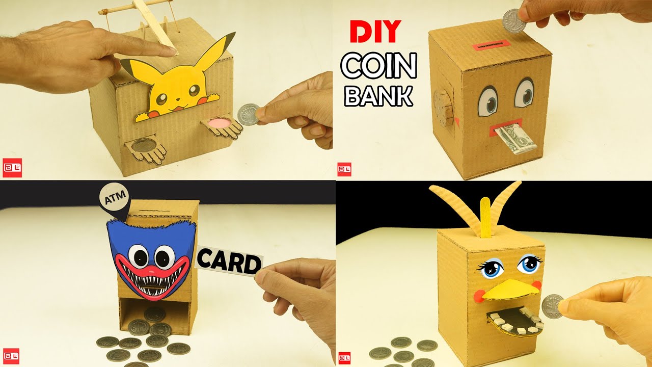4 Amazing Coin Bank Box DIY at Home Compilation - YouTube