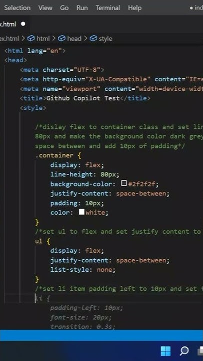 Create navigation bar with github copilot | shorts | github copilot | HTML | Css | AI - YouTube