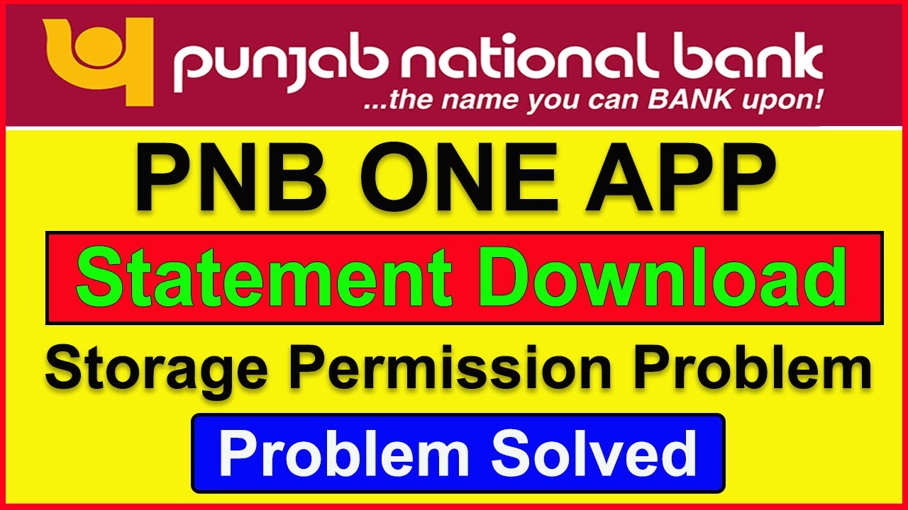 PNB One Statement Download Storage Permission Problem | pnb one storage ...