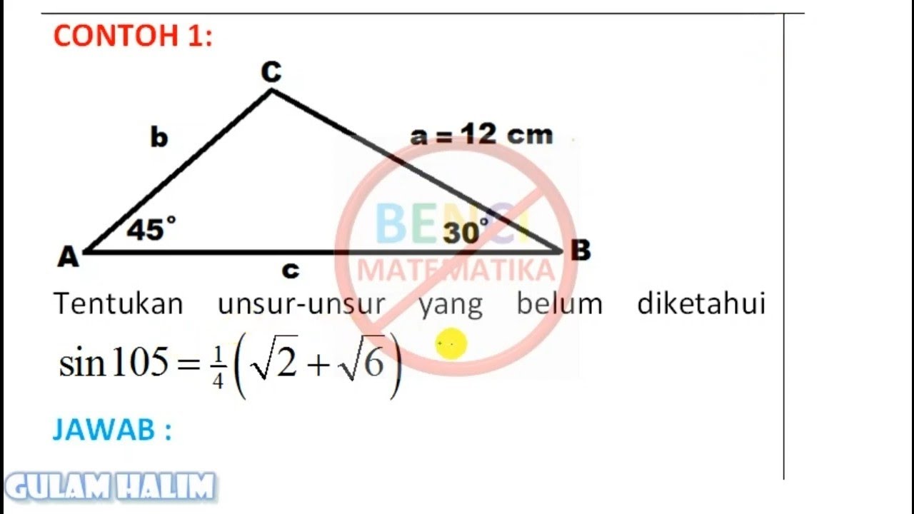 Aturan Sinus contoh 1 - YouTube