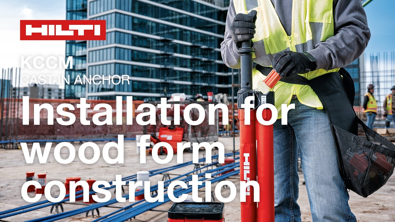 Hilti KCCM Cast-in anchor wood formwork installation - YouTube