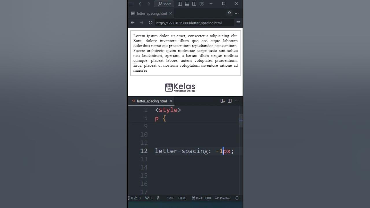 Property Letter Spacing Pada CSS #html #css #htmlcss #kelaskomputeronline - YouTube