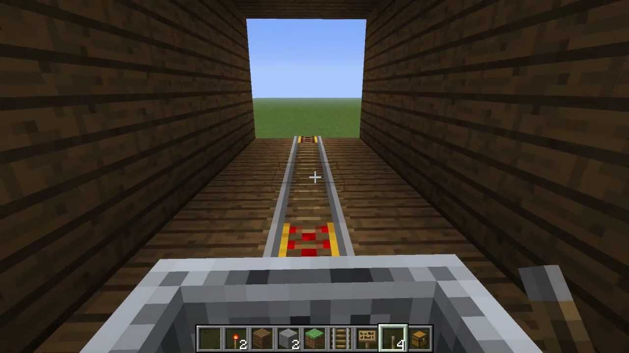 Minecraft - Minecart Launcher Concept - YouTube