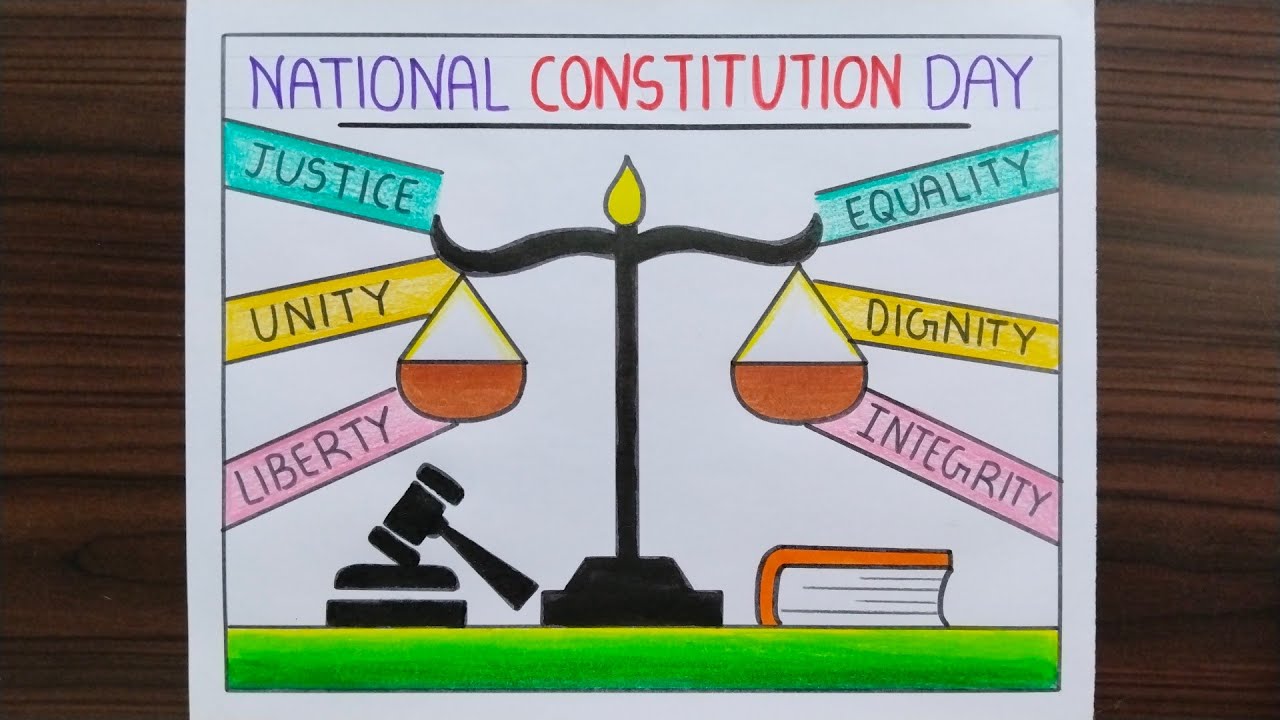 National Constitution Day Poster Drawing / Indian Constitution Day ...