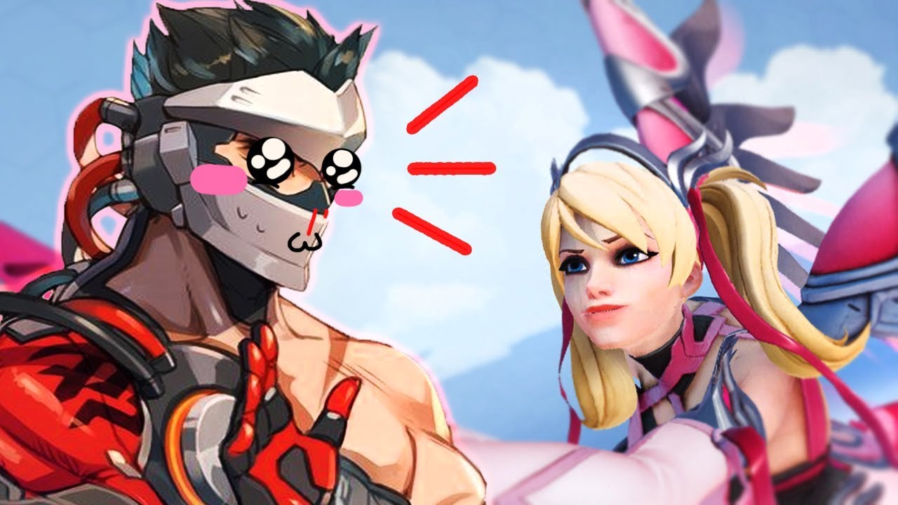 GENJI'S REACTION TO MERCY NEW PINK SKIN- MLG - YouTube