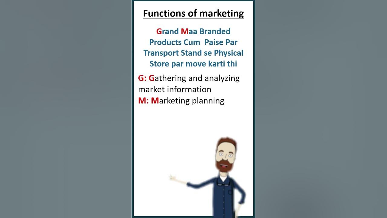 Functions of Marketing | Mnemonic | Class 12 | Business Studies ...