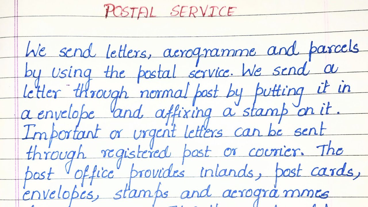 Essay on Postal Service - YouTube