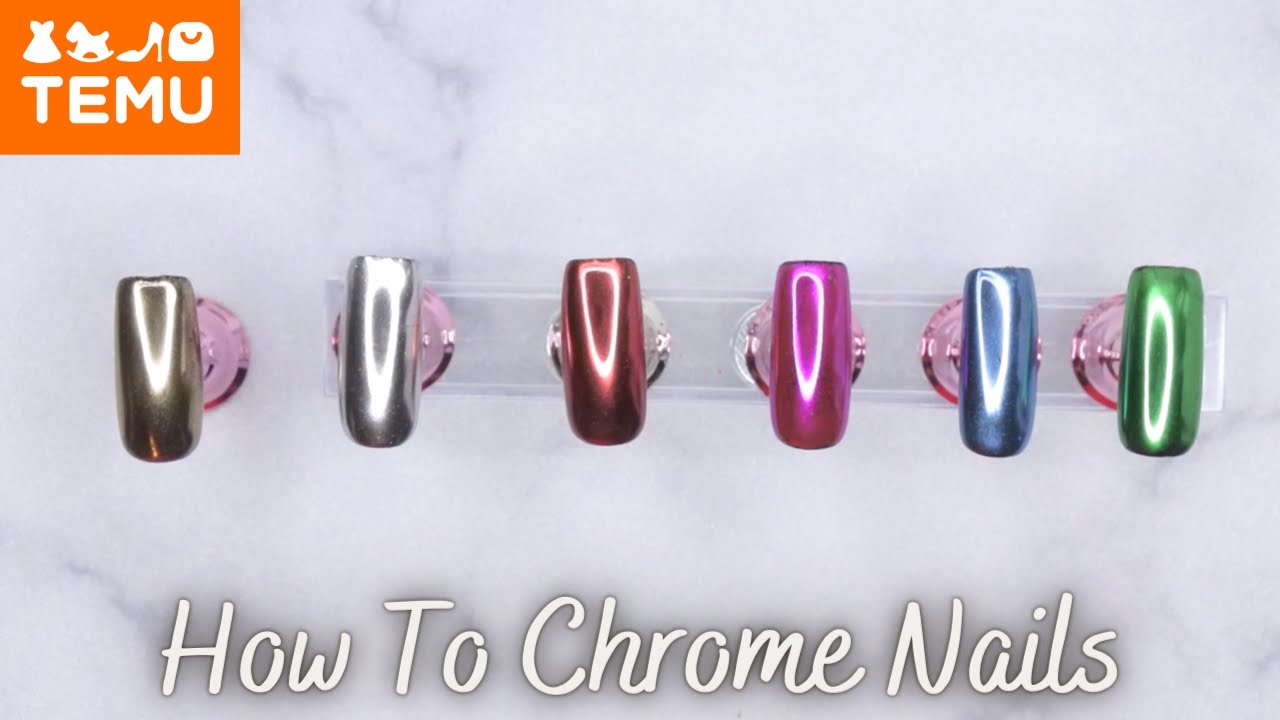 How To Use Chrome Powder on Nails Part 2 | Temu Finds | Cheap Nail ...