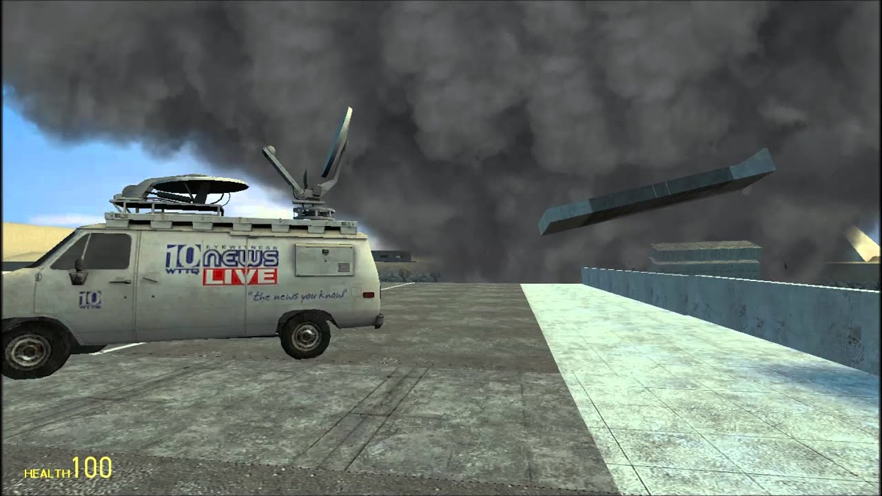 [GMOD] Tornado Destroys Bridge On Air - YouTube