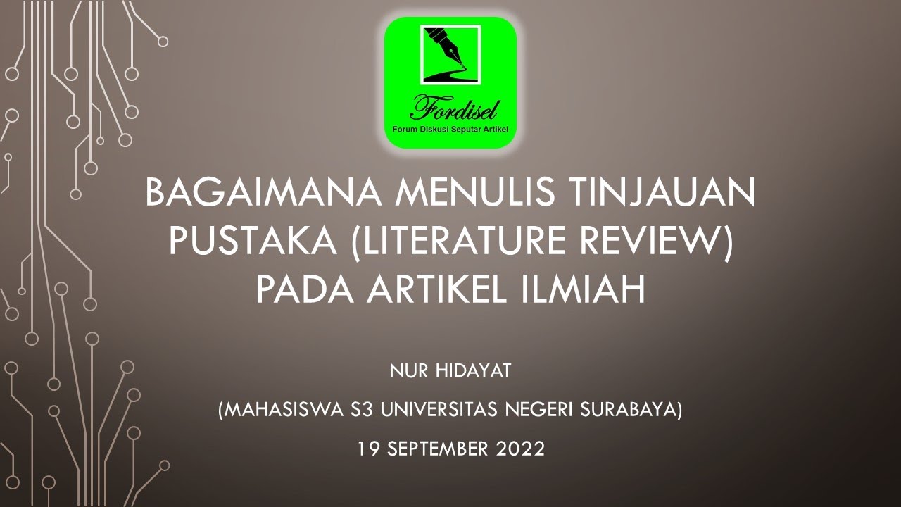 Bagaimana Menulis tinjauan pustaka atau literature review pada artikel ilmiah - YouTube