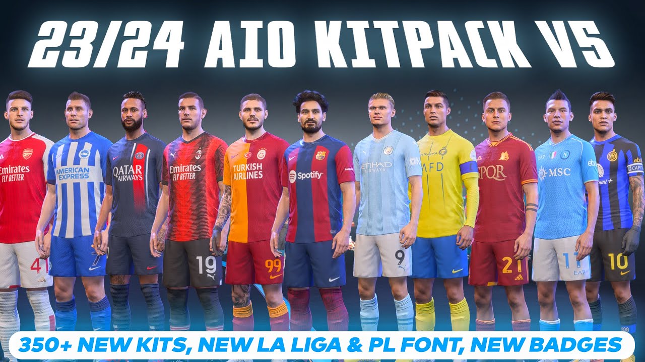 23/24 AIO Kits Mod For FIFA 23 V5 ( New Fonts & Badges) TU17.1 - YouTube