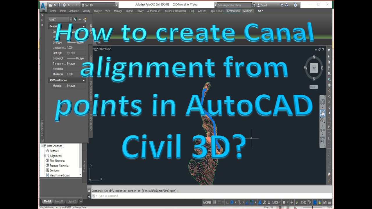 How To Create Canal Alignment From Points In Autocad Civil 3d Part 2