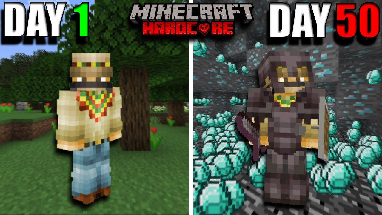 50 DAYS In Minecraft Hardcore CHALLENGE - YouTube