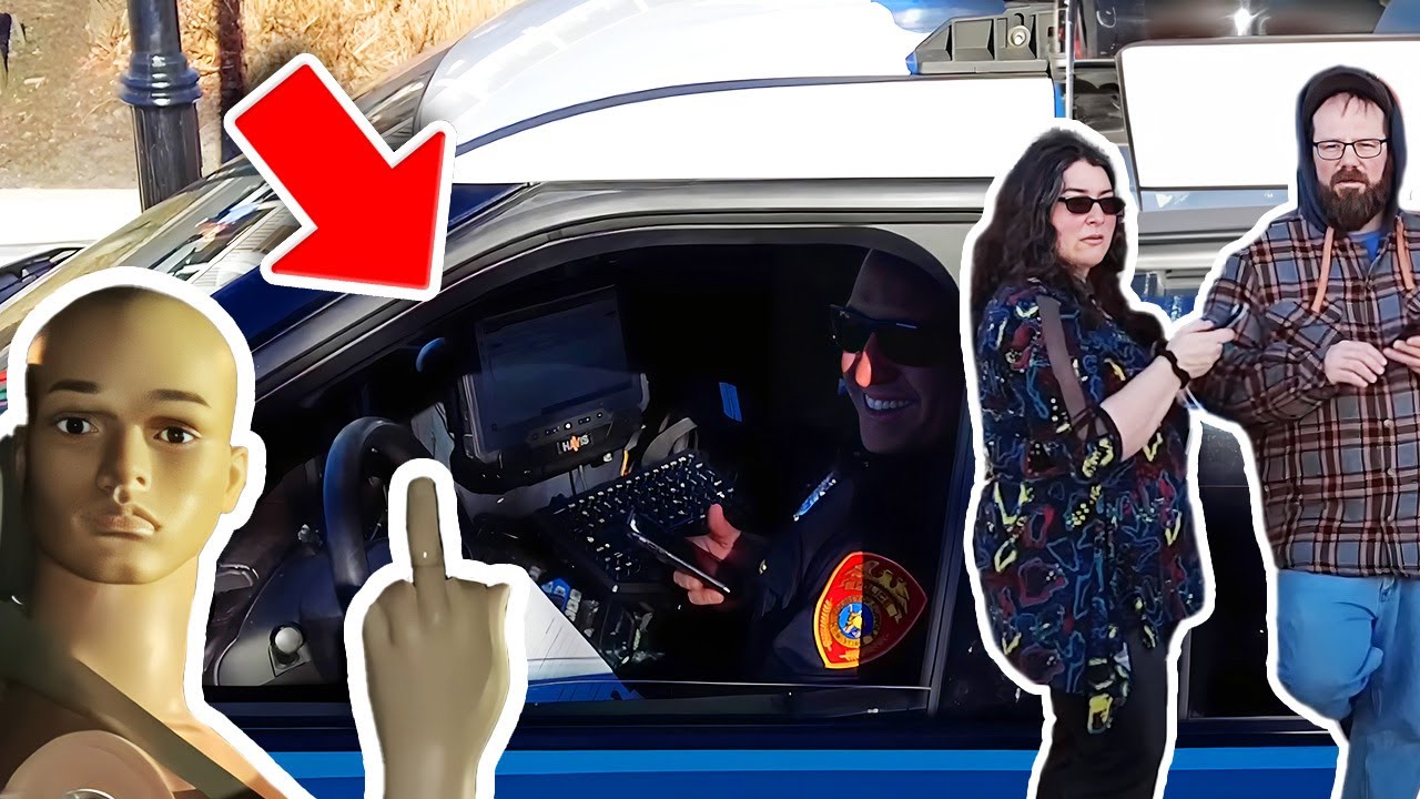 FLIPPING OFF THE COPS WITH A MANNEQUIN - YouTube