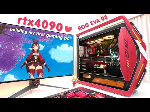 Ich baue meinen ersten Gaming-PC | rote Ästhetik | Intel i9 13900K | RTX 4090 | ROG |ASUS|Evangelion