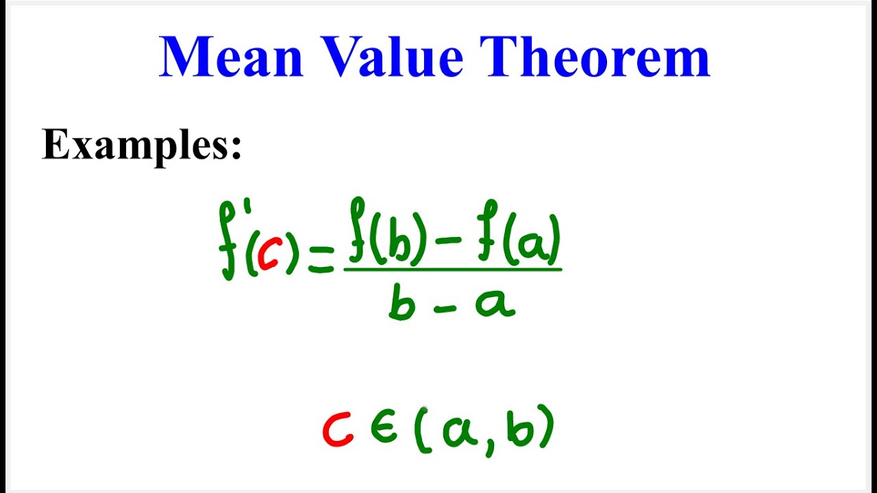 The Mean Value Theorem | Theory + Example - YouTube