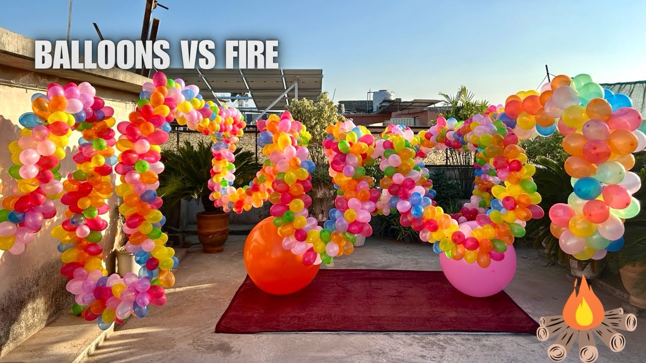 2500 Balloons Garland vs Fire-Balloons Popping ASMR Video - YouTube