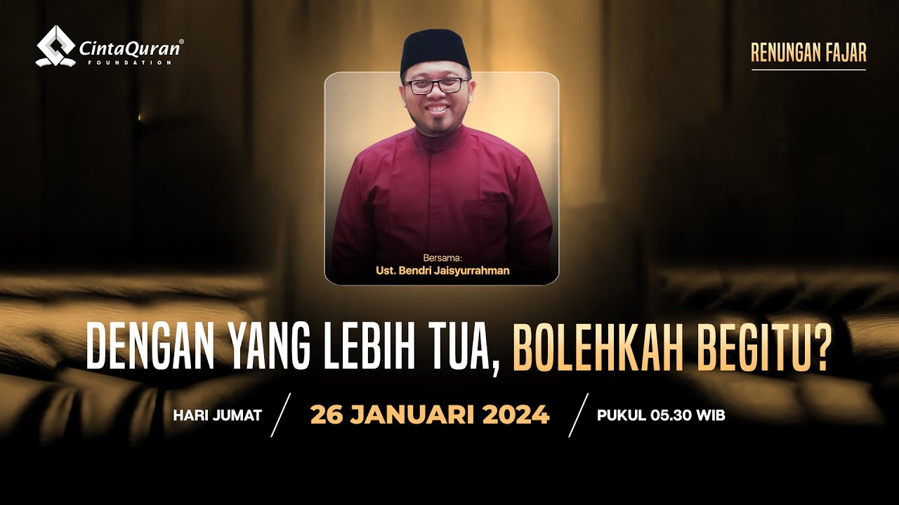 [LIVE] Dengan yang lebih tua, bolehkah begitu? | bersama Ust Bendri ...