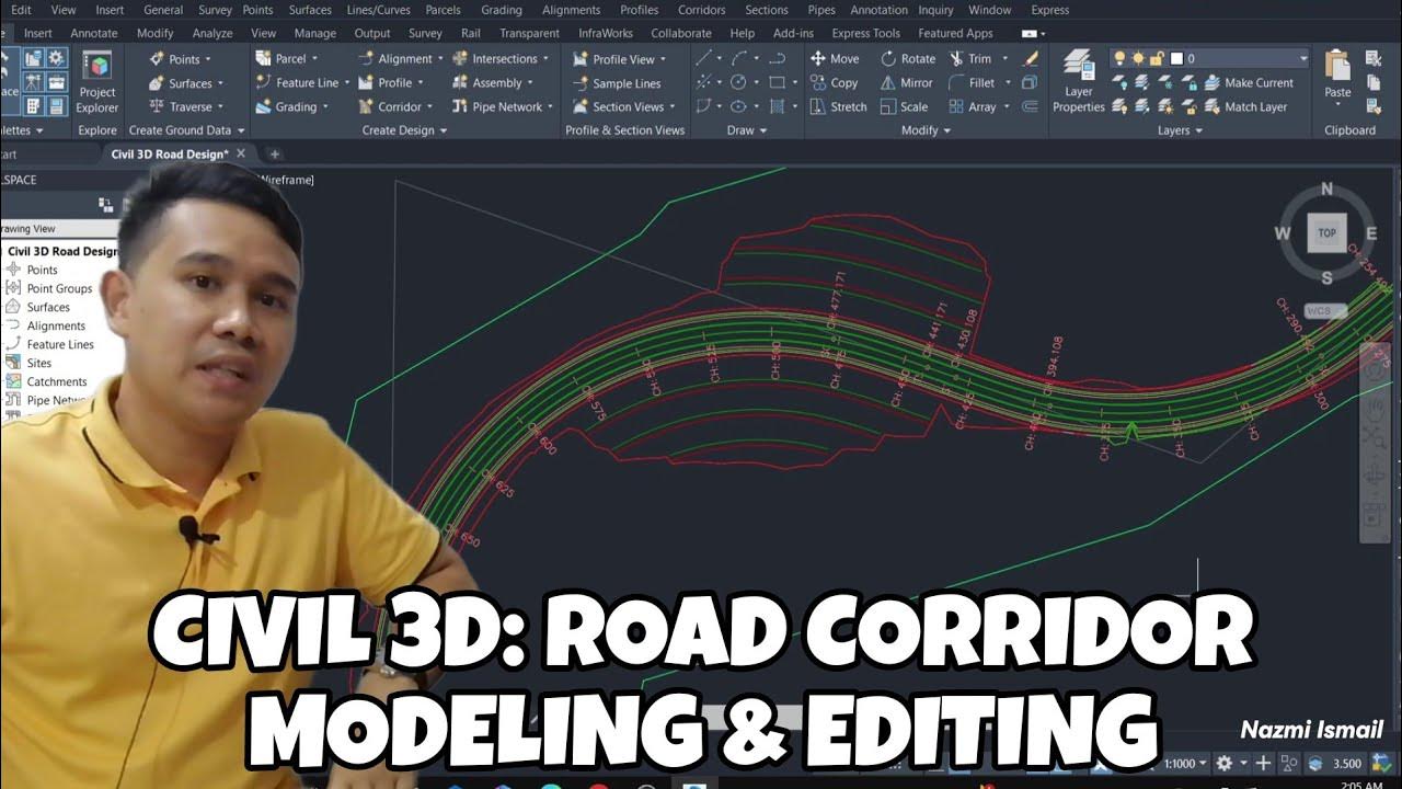 Civil 3D: Road Corridor Modeling & Editing - YouTube