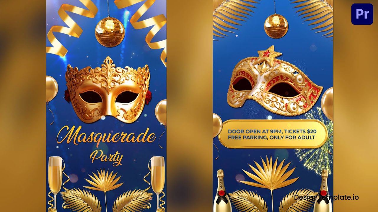 Masquerade Party Invitation Instagram Story - YouTube