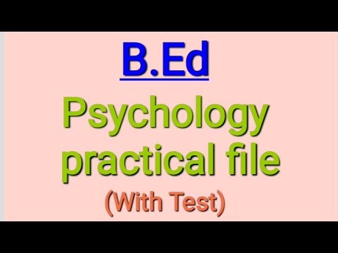 psychology practical file for b.ed - YouTube