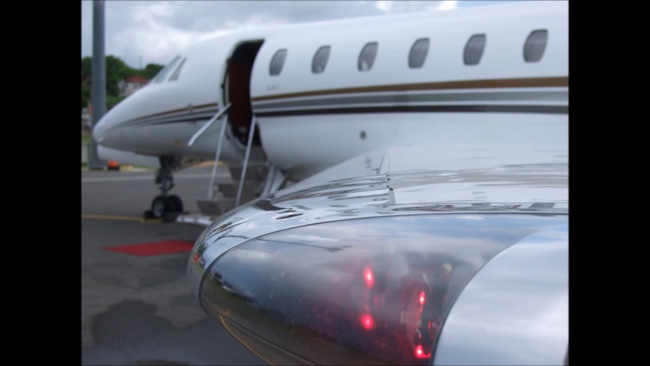 Cabin View Cessna Citation X Landing and Taking off Anguilla TQPF - YouTube