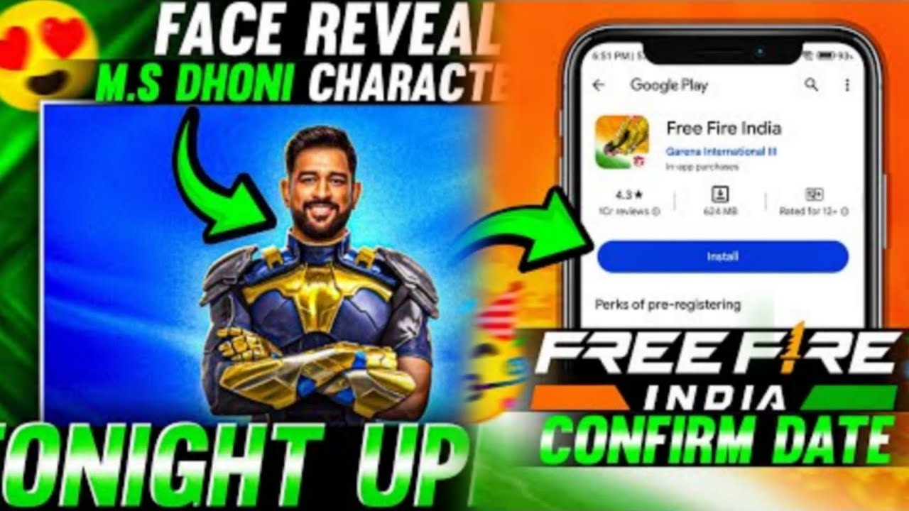 Free Fire India Launch Confirm Date | M.S DHONI Character Face Reveal # ...
