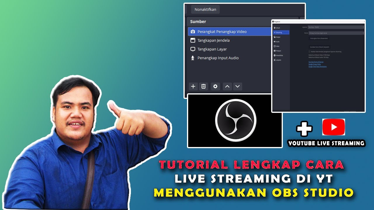 Tutorial lengkap cara live streaming di youtube menggunakan OBS tahun 2024 - YouTube