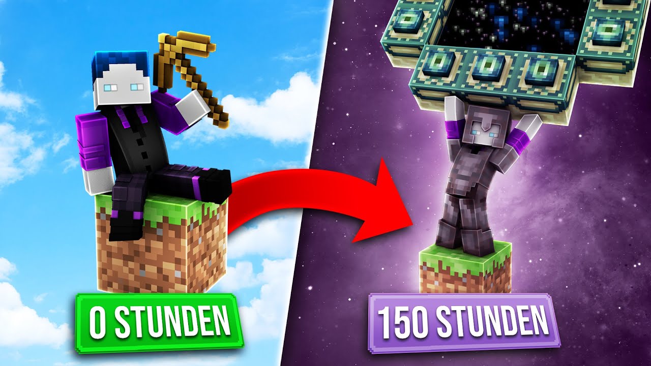 BASTIGHG SPIELT MINECRAFT ONE BLOCK DURCH (NACH 150 STUNDEN) - YouTube