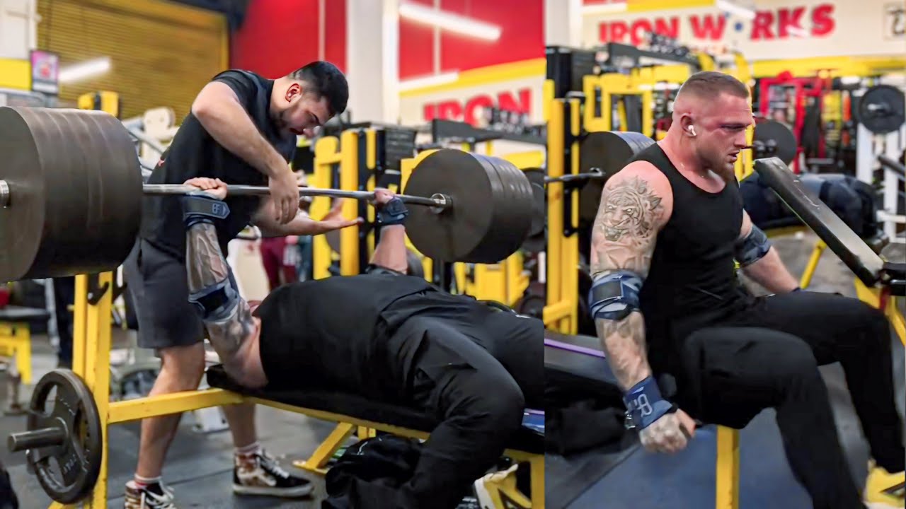 Larry Wheels's Friend Beats Larry's Bench Record! - YouTube