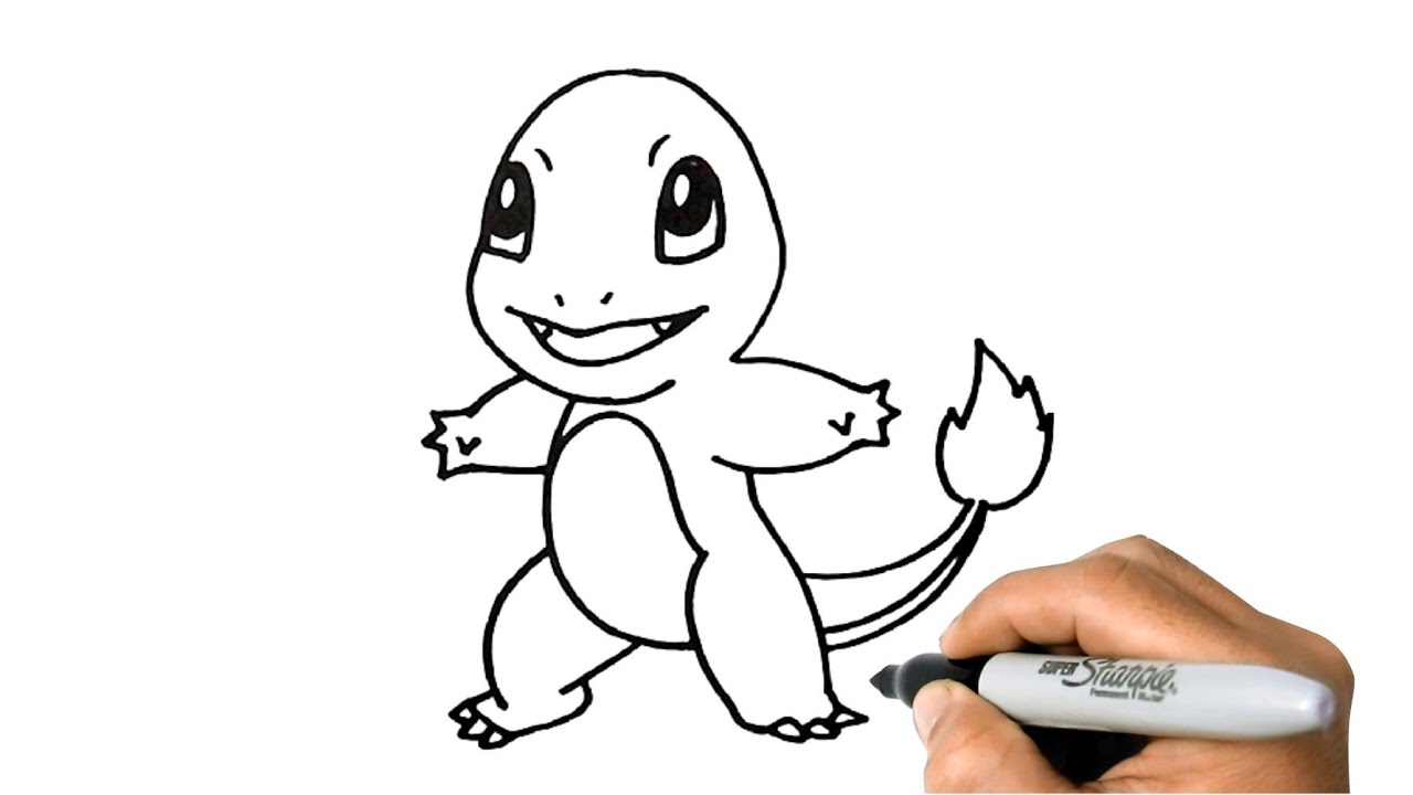 How to DRAW CHARMANDER from Pokemon Easy Step by Step - YouTube