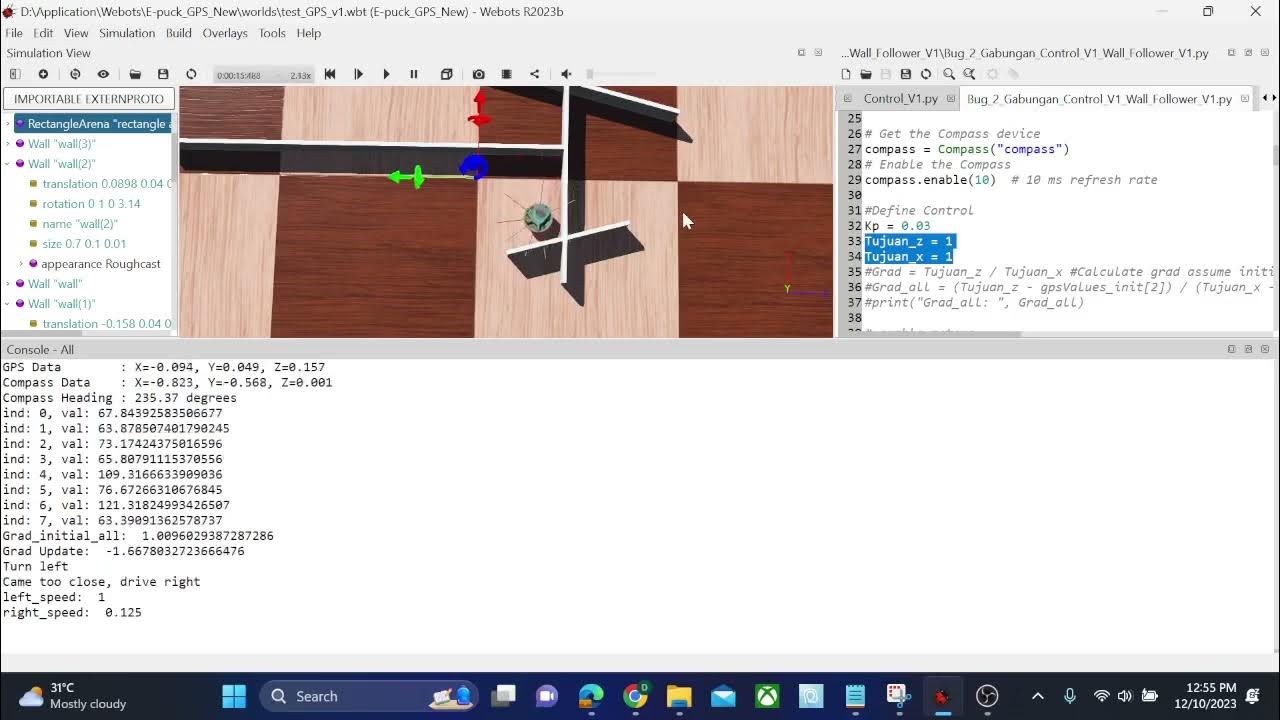 Bug 2 algorithm in webots using e-puck robot - YouTube