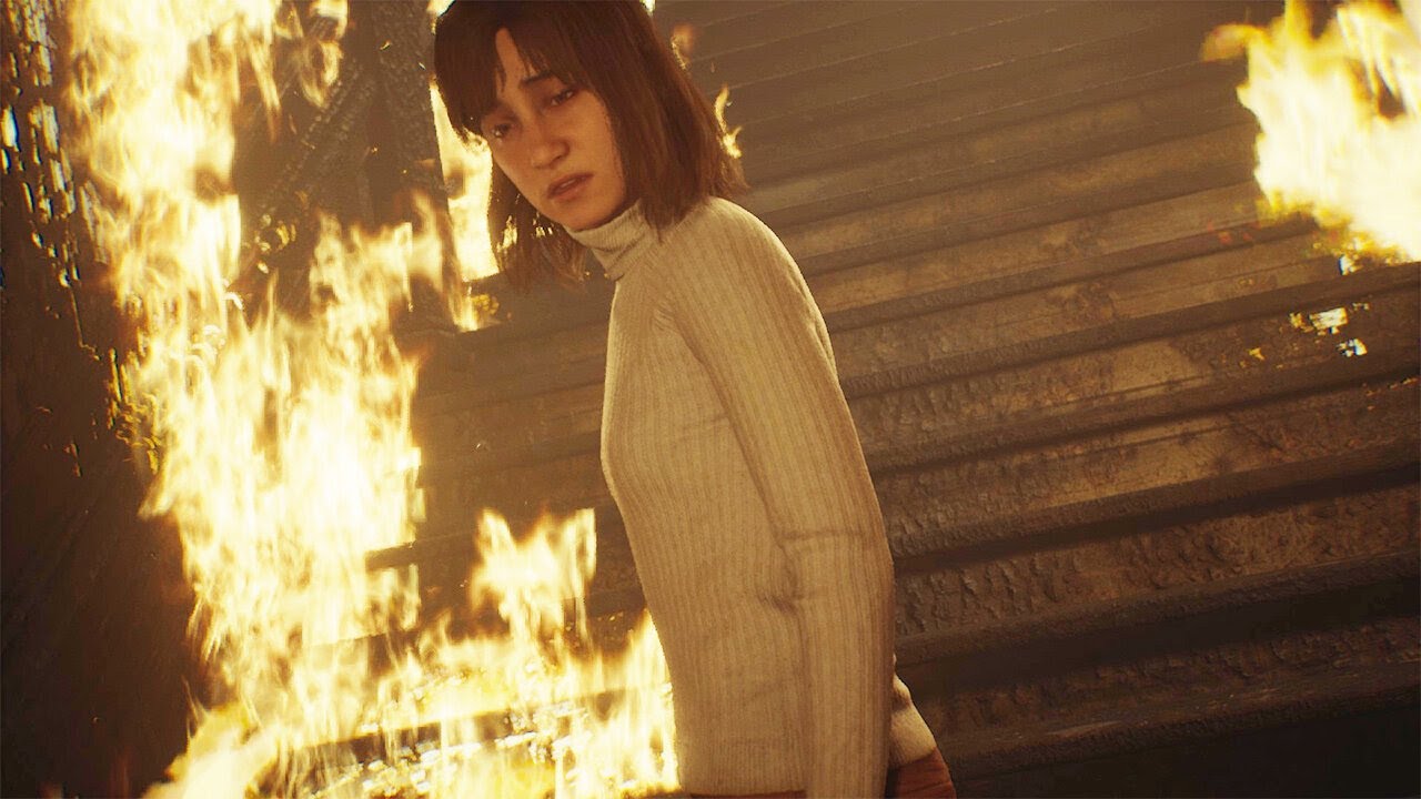 Silent Hill 2 Remake - Angela Flaming Staircase Scene (4K) - YouTube