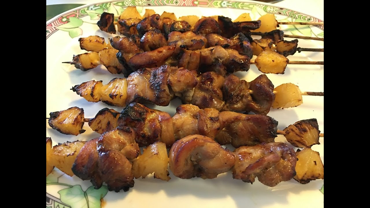 How to cook Hawaiian Chicken kebabs using Ninja Foodi Grill - YouTube
