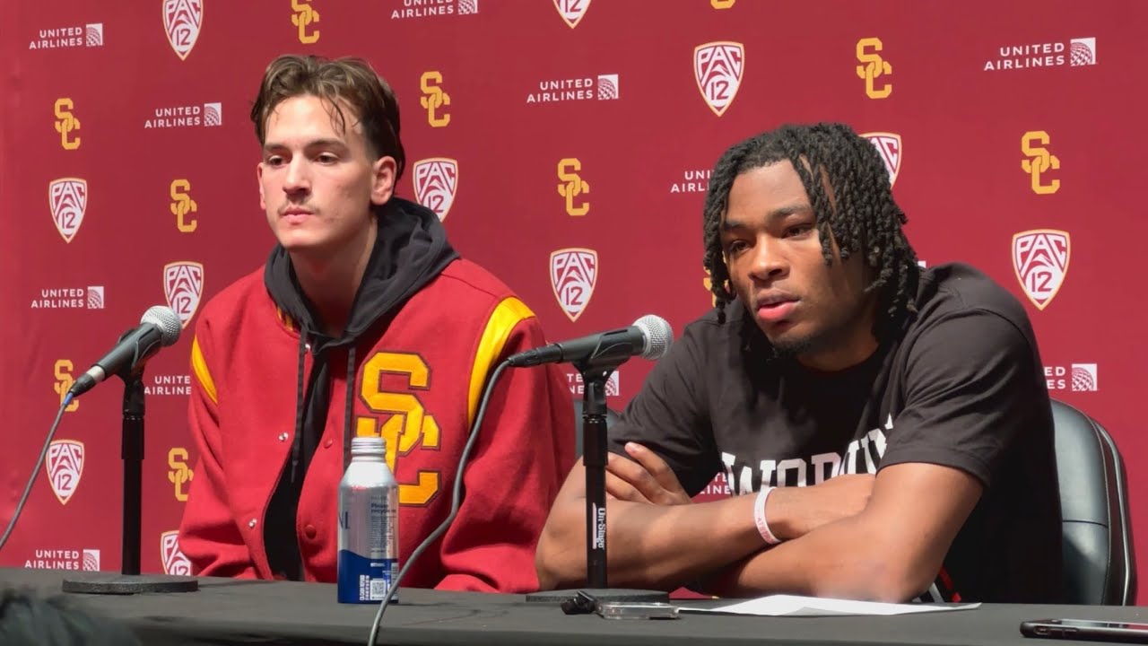 USC players Isaiah Collier and Harrison Hornery talk after loss to UC ...