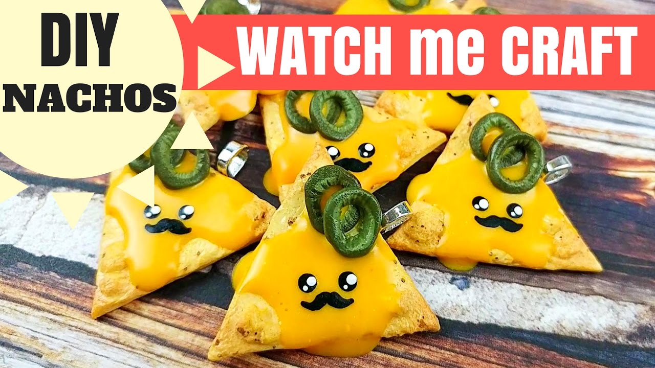 🧀DIY Kawaii Mustache Nacho Charm-Watch Me Craft-Polymer Clay Tutorial ...