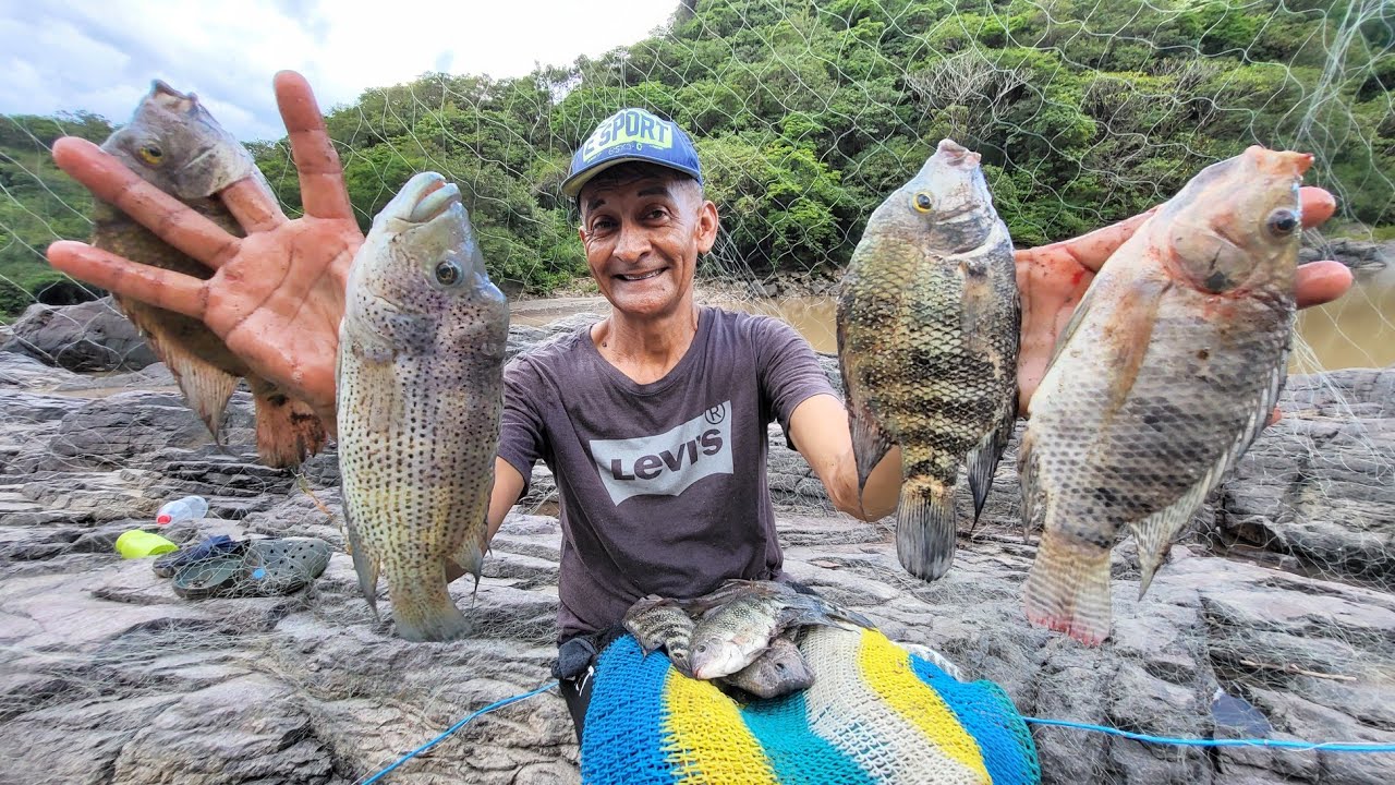 La mejor pesca con trasmallo en el río torola - YouTube