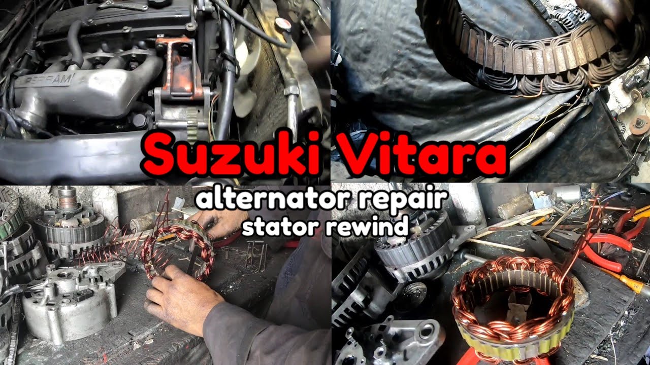 Suzuki Vitara | alternator rewinding | burnt stator rewind - YouTube