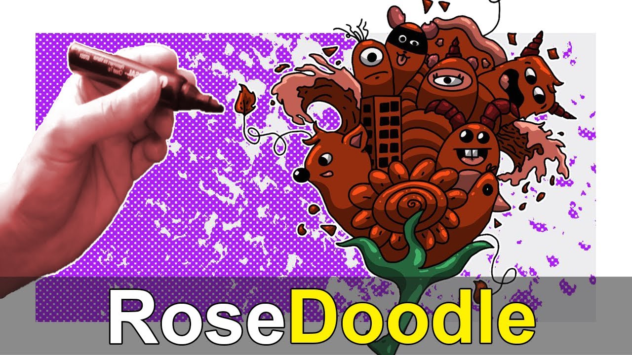Drawing a rose doodle. - YouTube